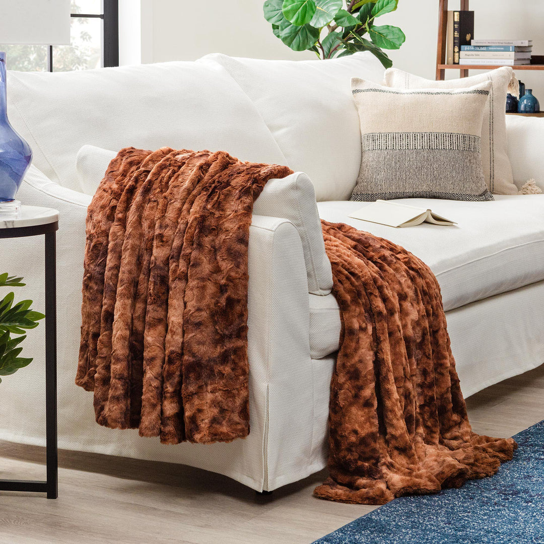 Double Sided Oversized Wolf Faux Fur Throw Blanket – Chanasya